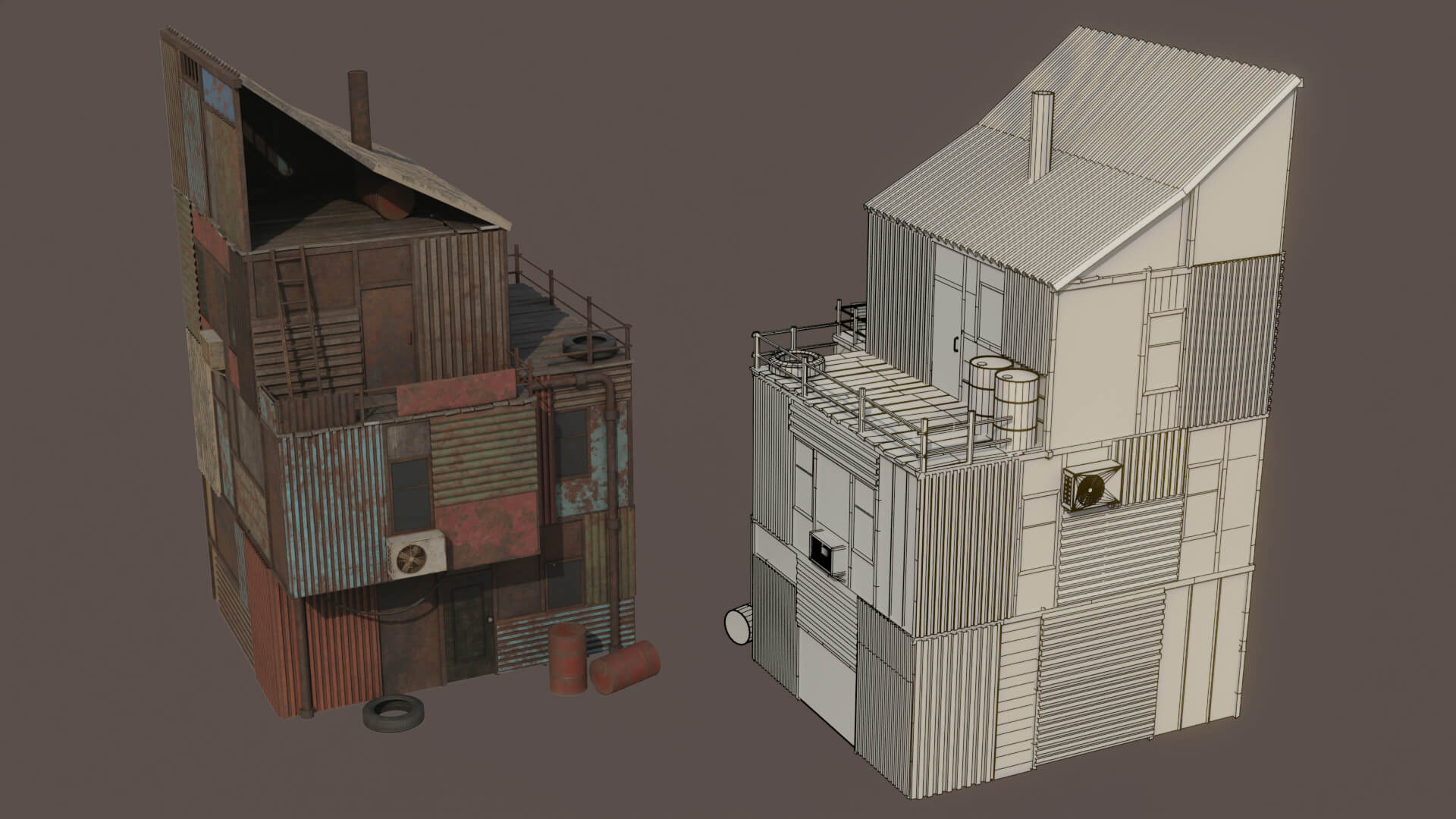 Shanty Town - 3D Model by korboleev