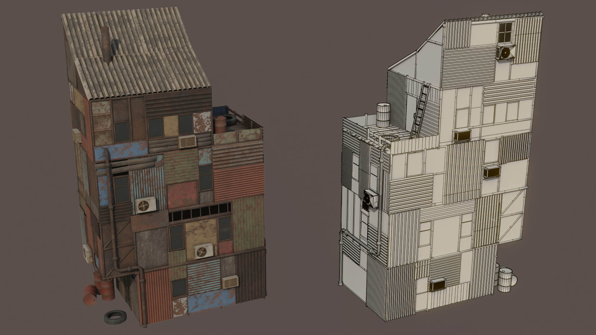 Shanty Town - 3D Model by korboleev