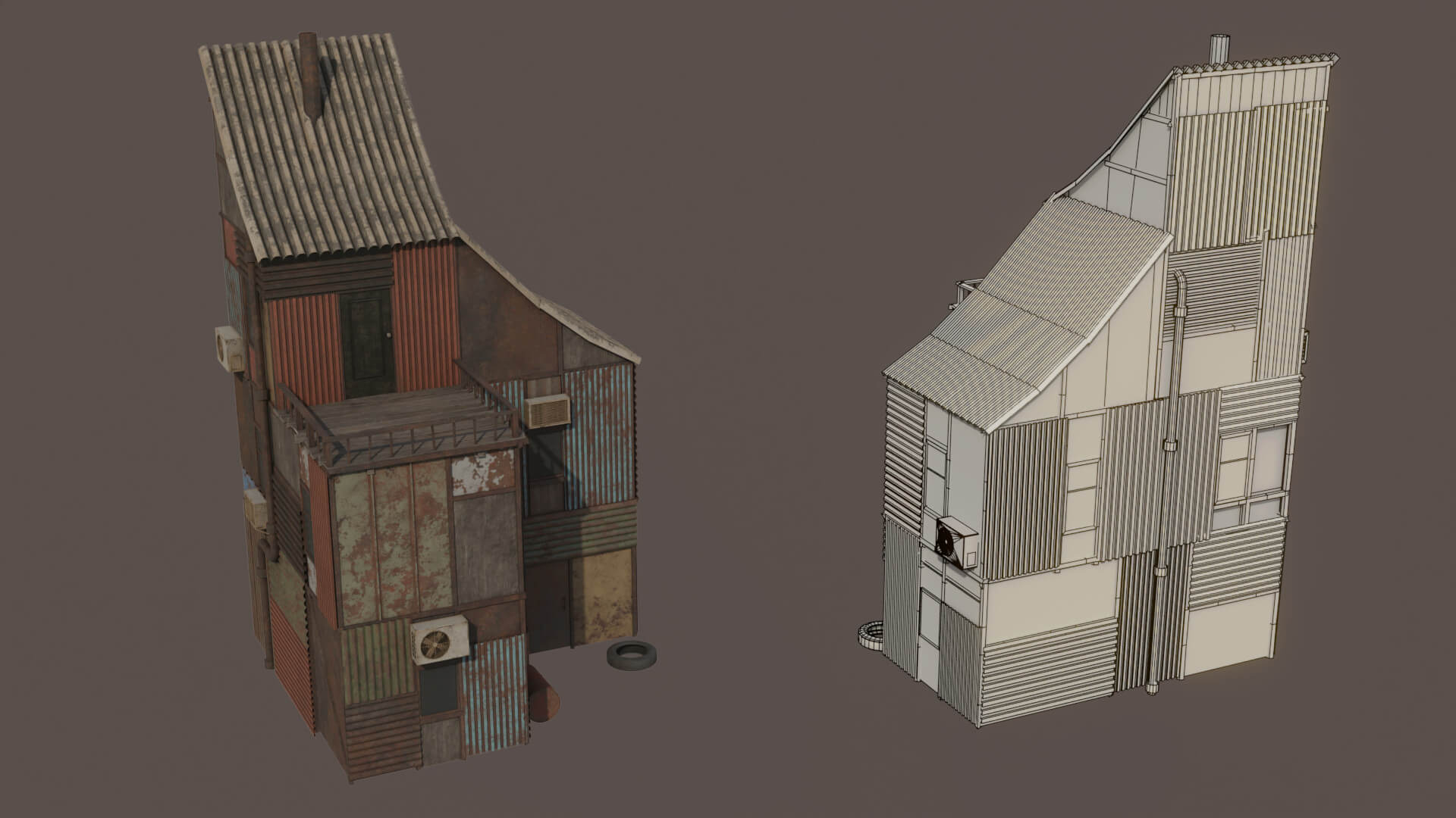 Shanty Town - 3D Model by korboleev