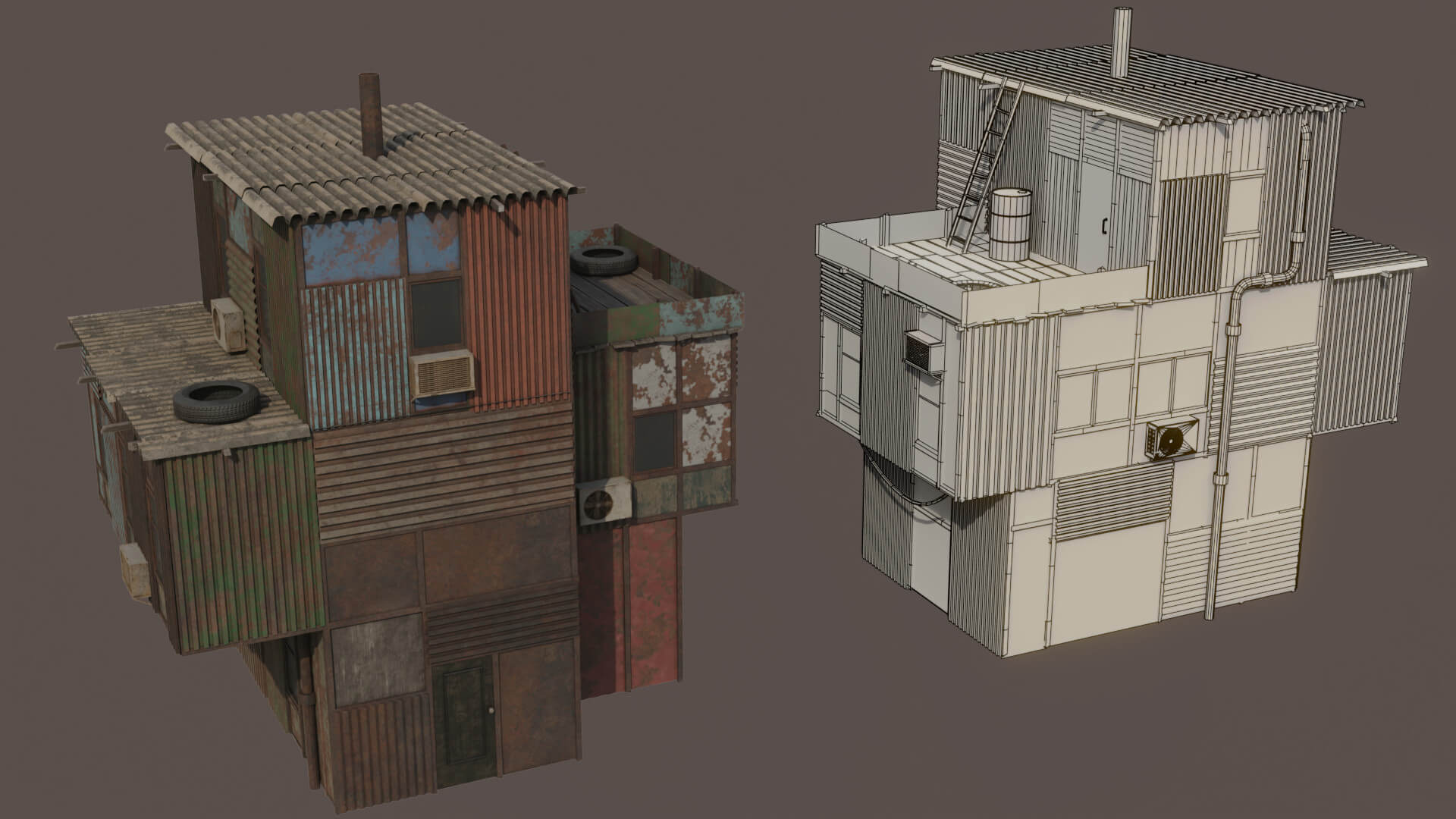 Shanty Town - 3D Model by korboleev