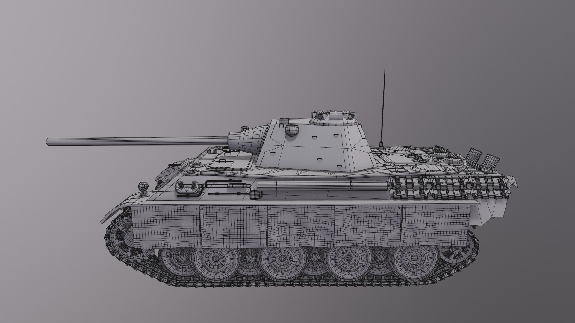 Panther F Tank - 3D Model by Kostiantyn Chudak