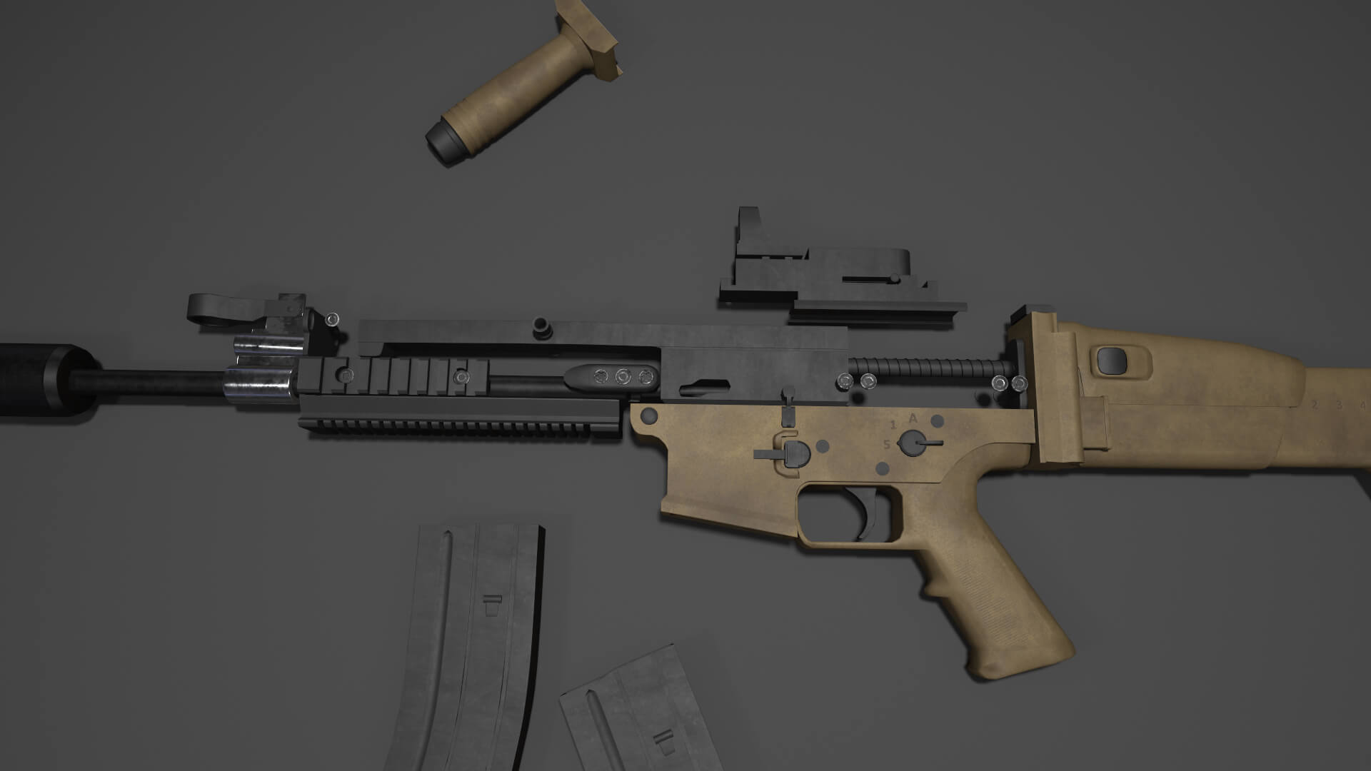 SCAR-H Assault Rifle 3D Model by Kostiantyn Chudak