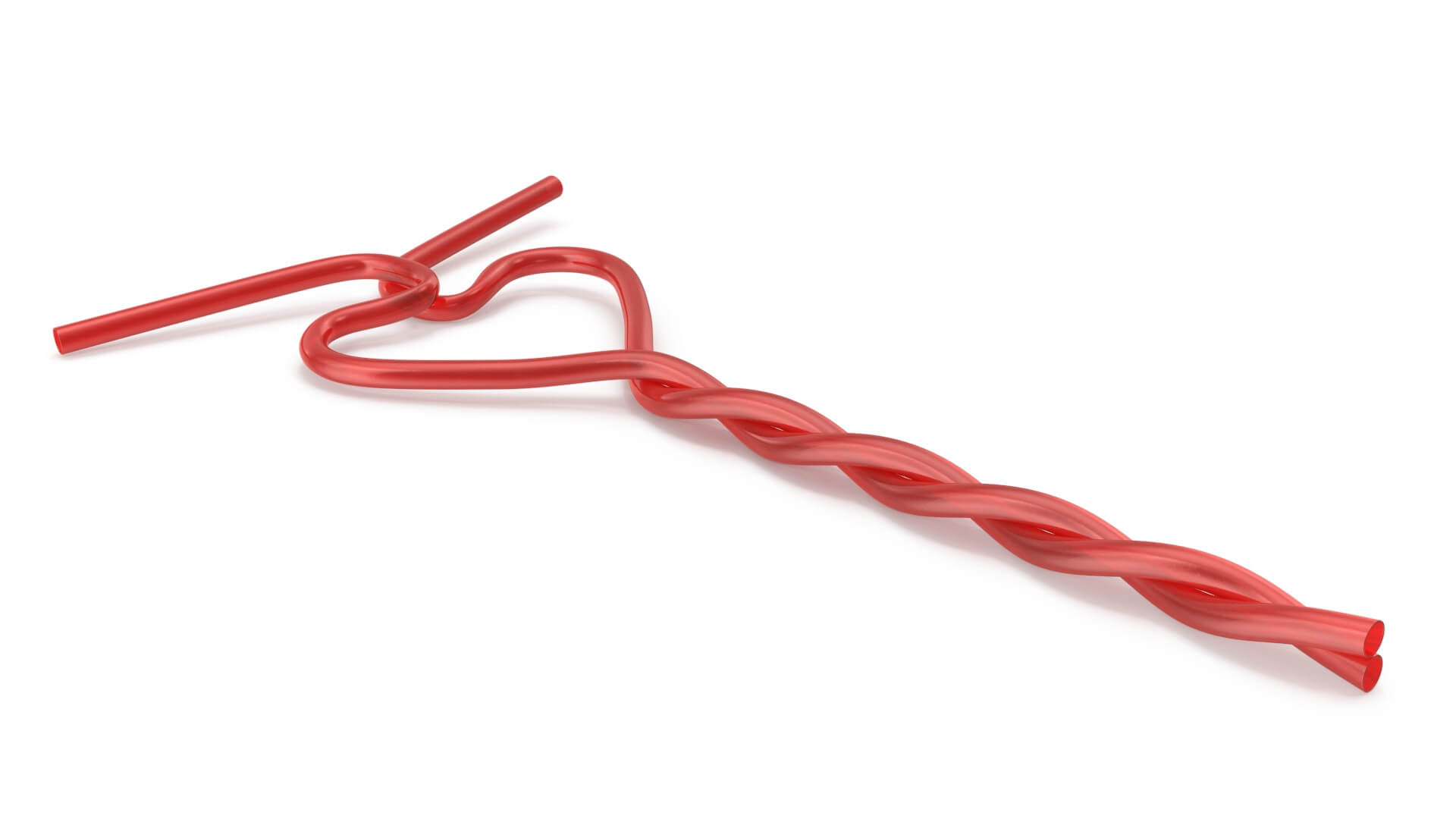Heart Shaped Plastic Couple Straw - 3D Model by Krakken