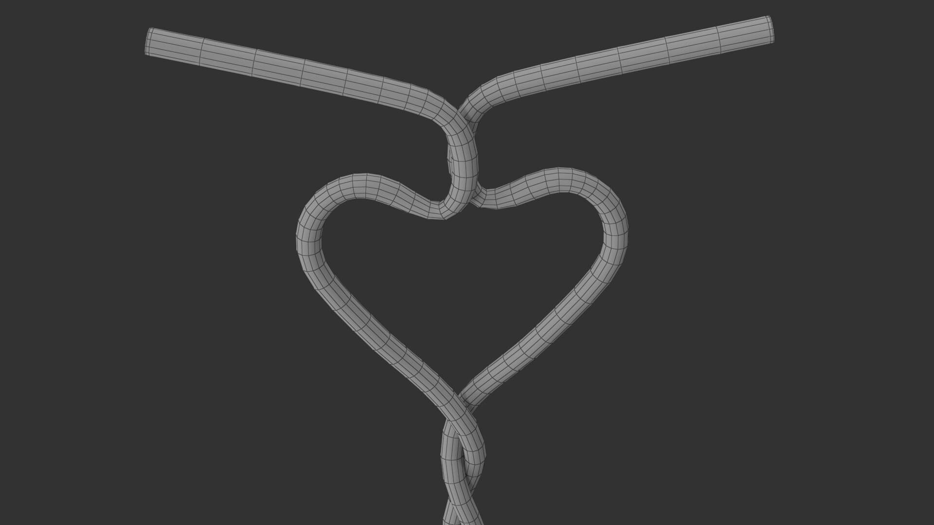 Heart Shaped Plastic Couple Straw - 3D Model by Krakken
