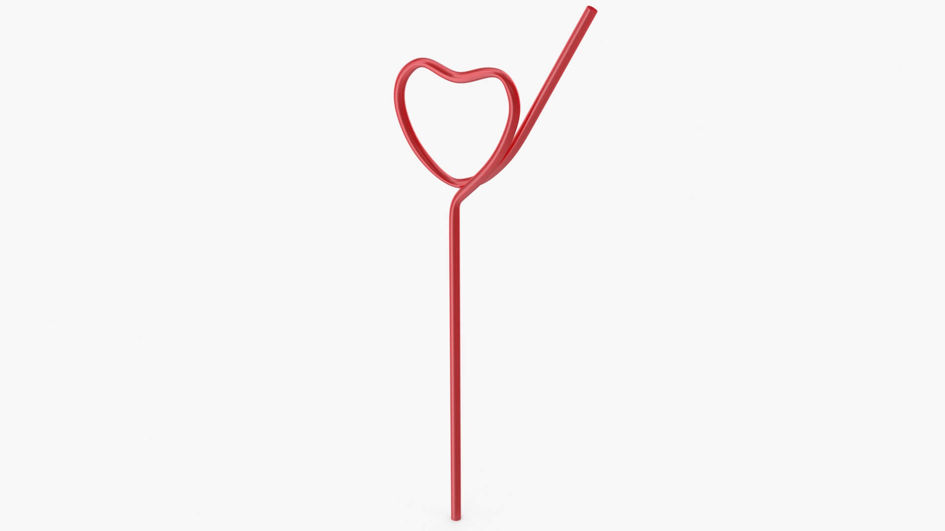 Heart Shaped Plastic Drinking Straw - 3D Model by Krakken