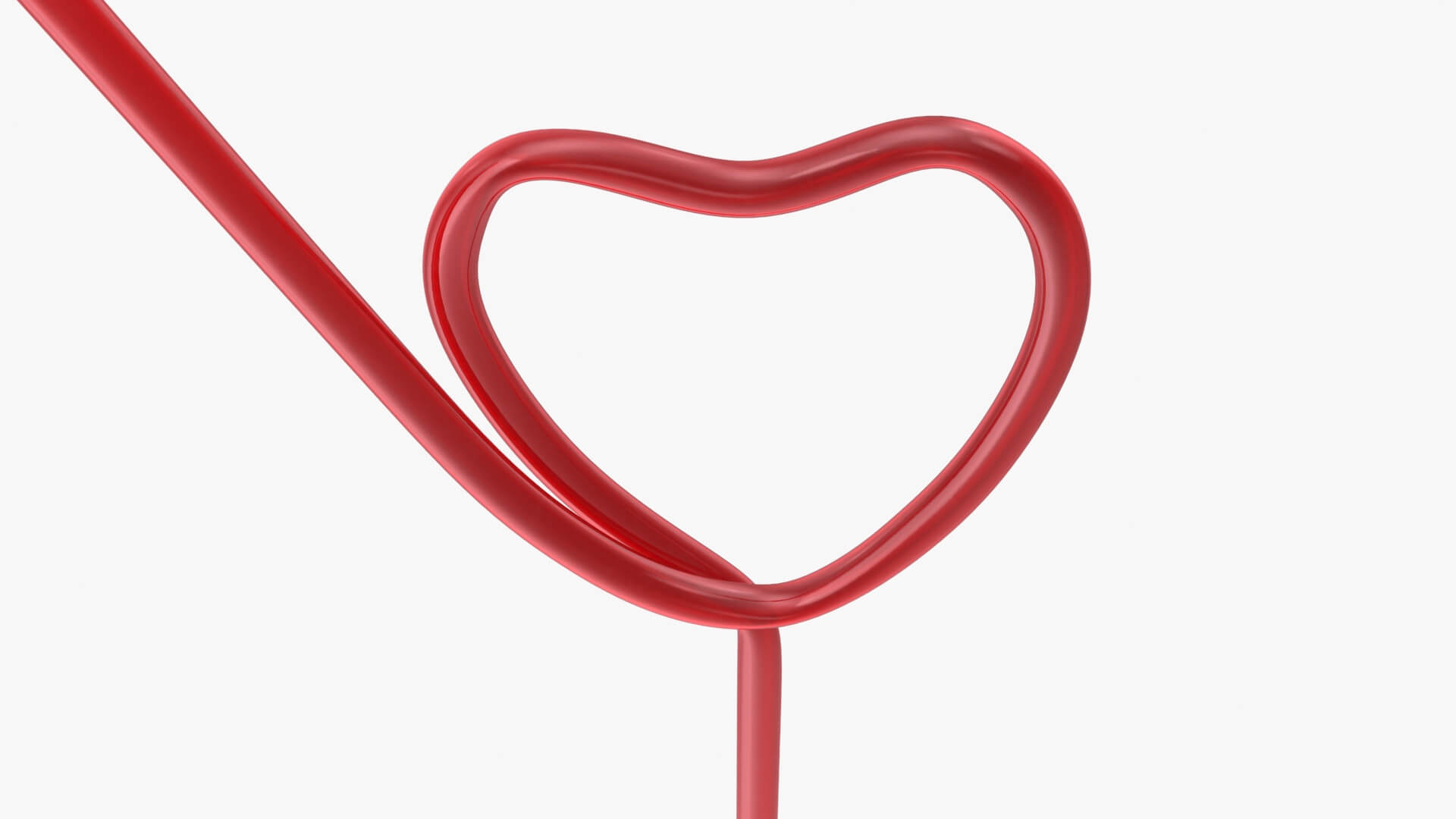Heart Shaped Plastic Drinking Straw - 3D Model by Krakken