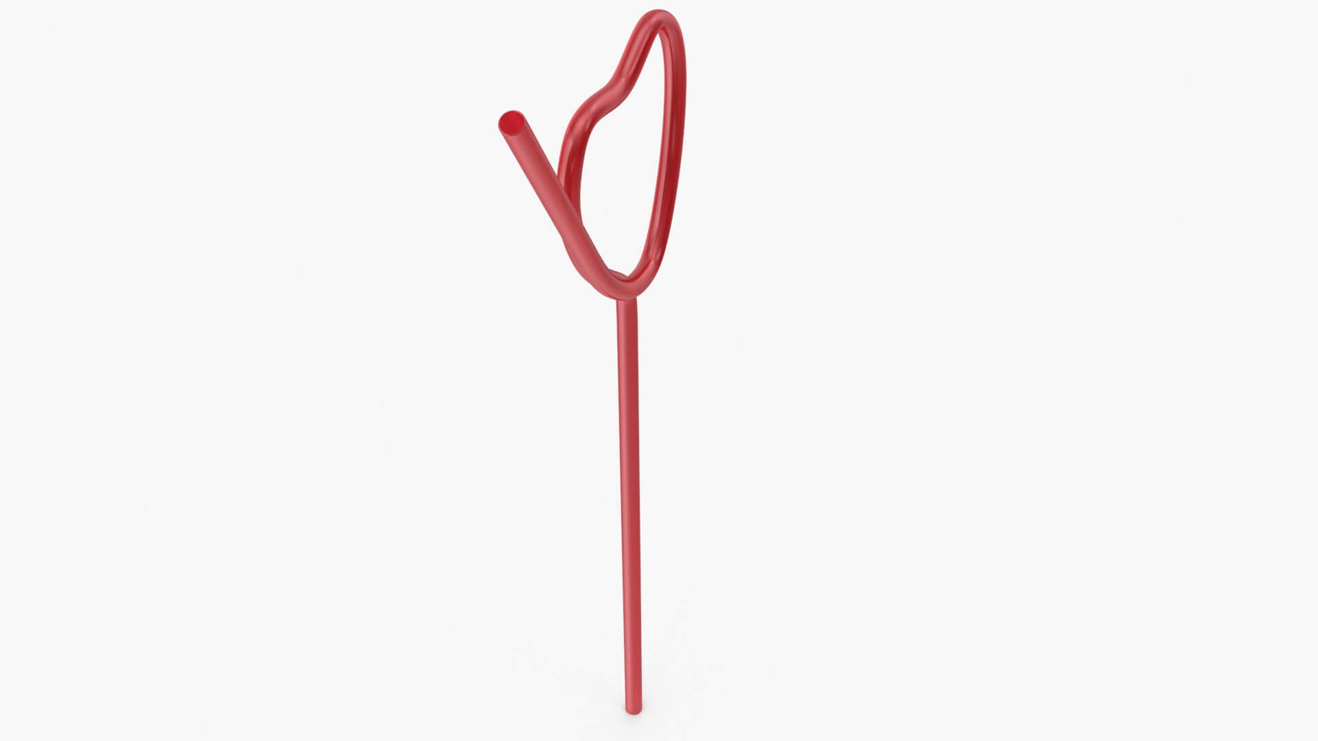 Heart Shaped Plastic Drinking Straw - 3D Model by Krakken