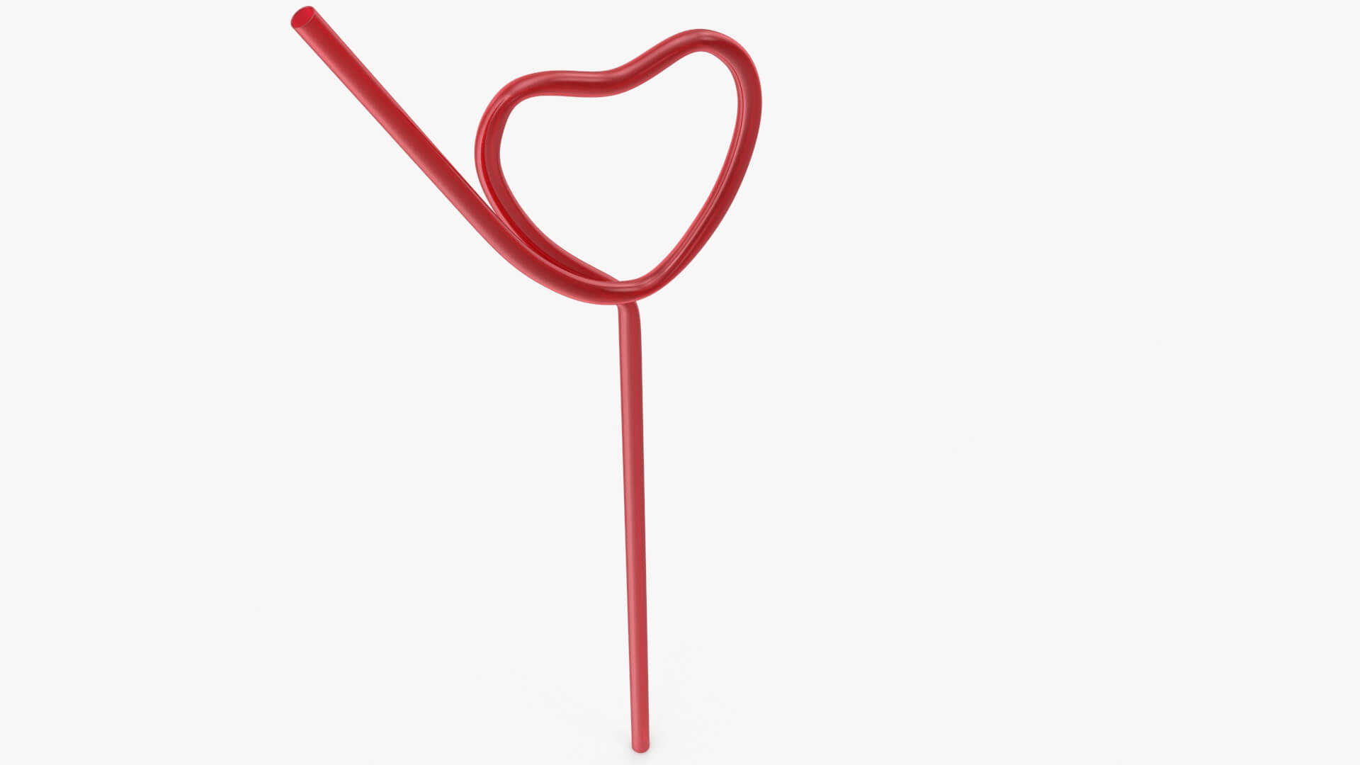 Heart Shaped Plastic Drinking Straw - 3D Model by Krakken