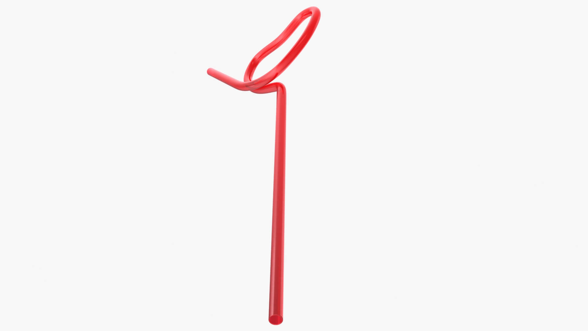 Heart Shaped Plastic Drinking Straw - 3D Model by Krakken