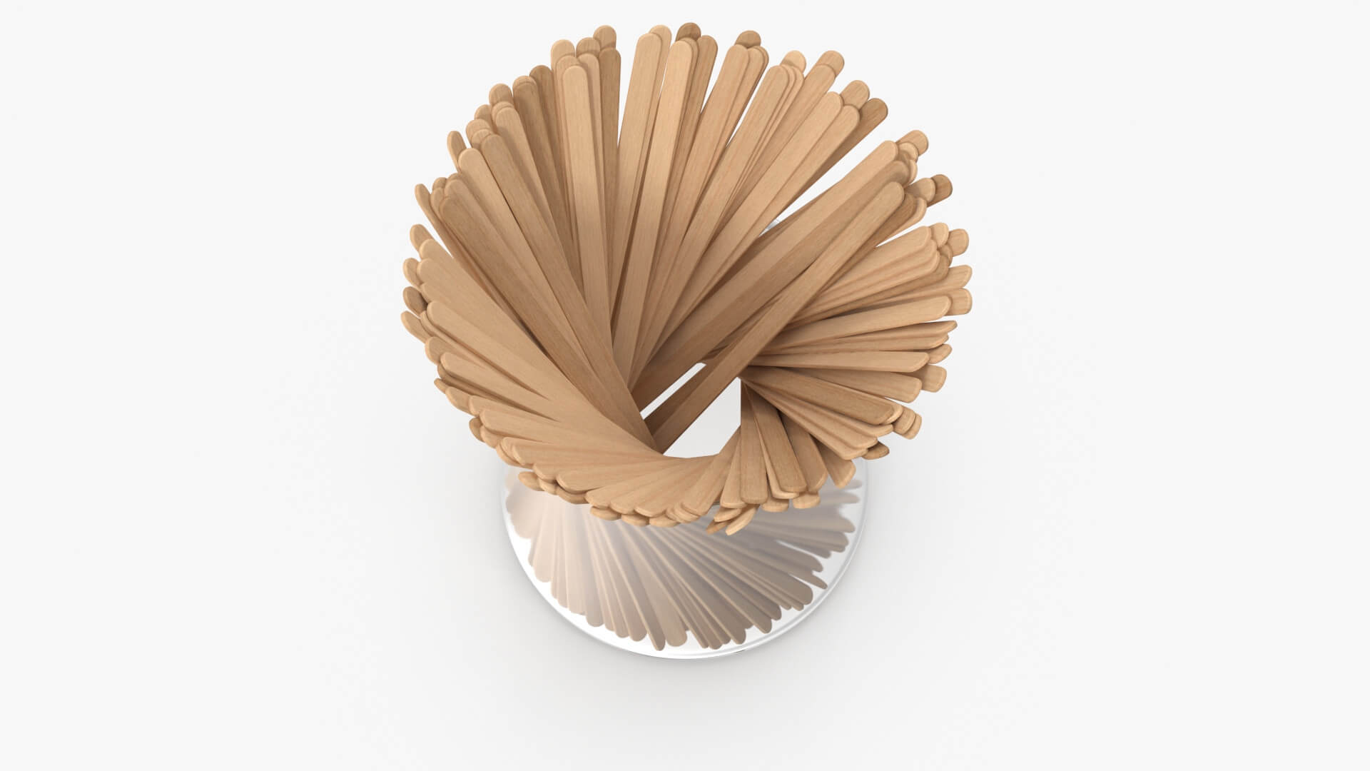 Wooden Coffee Stirrers in Glass - 3D Model by Krakken