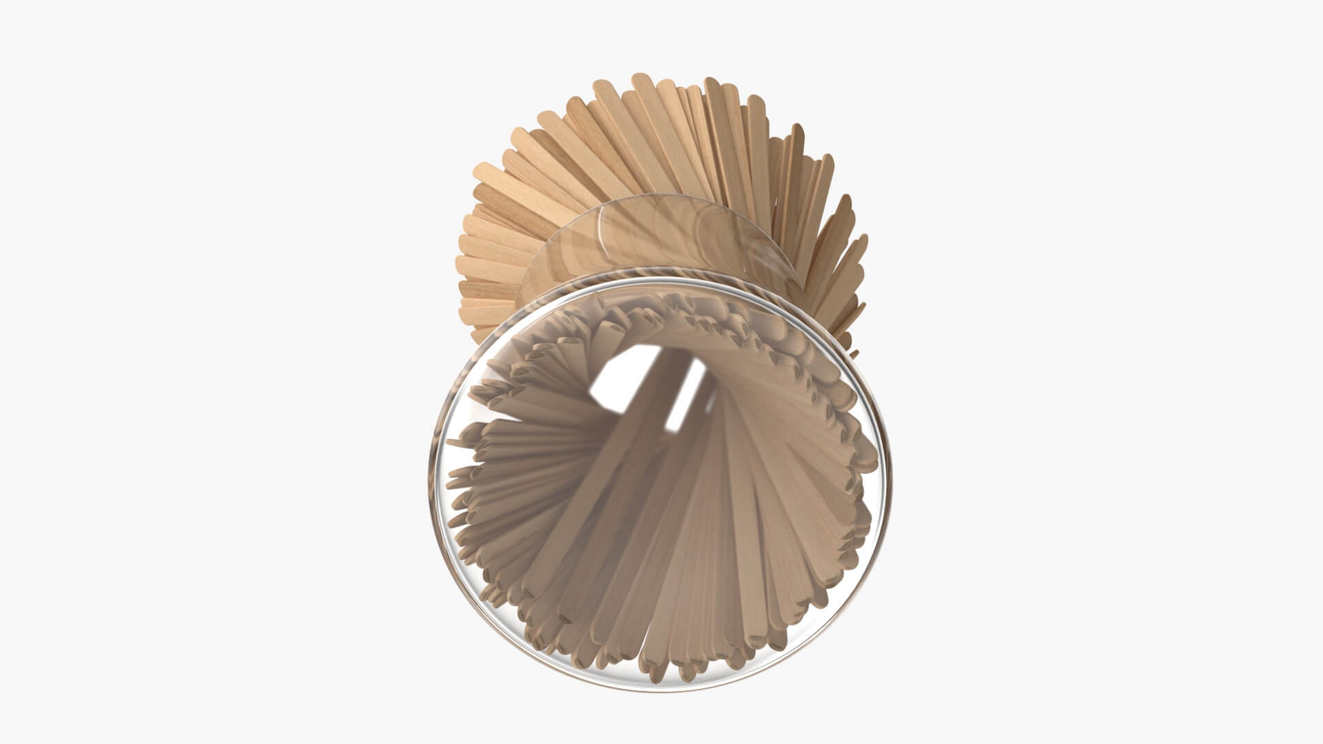 Wooden Coffee Stirrers in Glass - 3D Model by Krakken