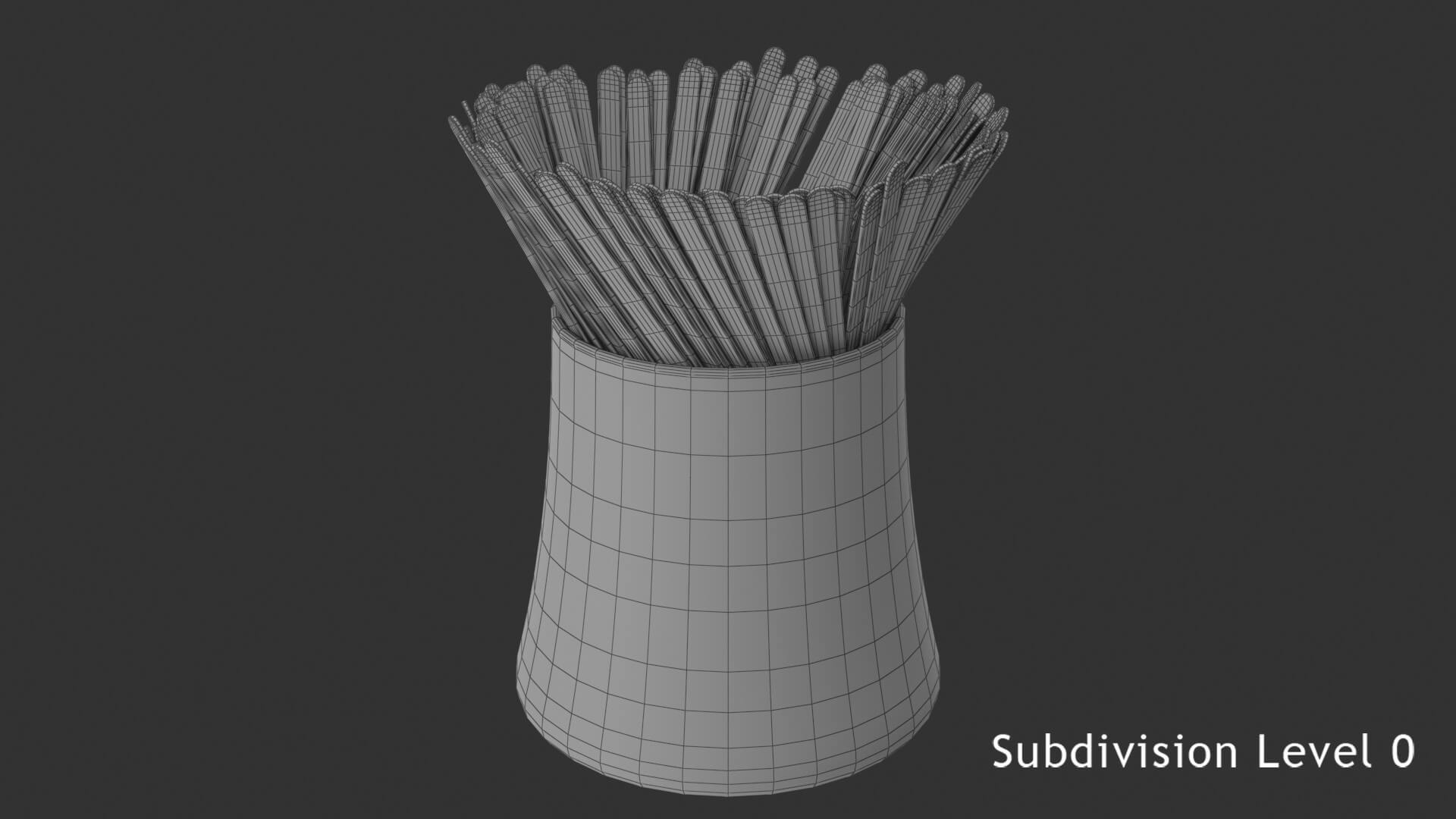 Wooden Coffee Stirrers in Glass - 3D Model by Krakken