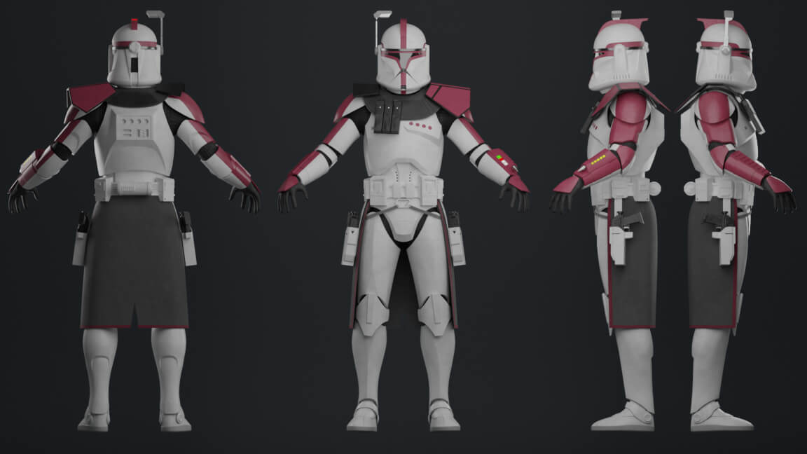 Phase I ARC Clone Trooper (Captain) - 3D Model by Kralyks