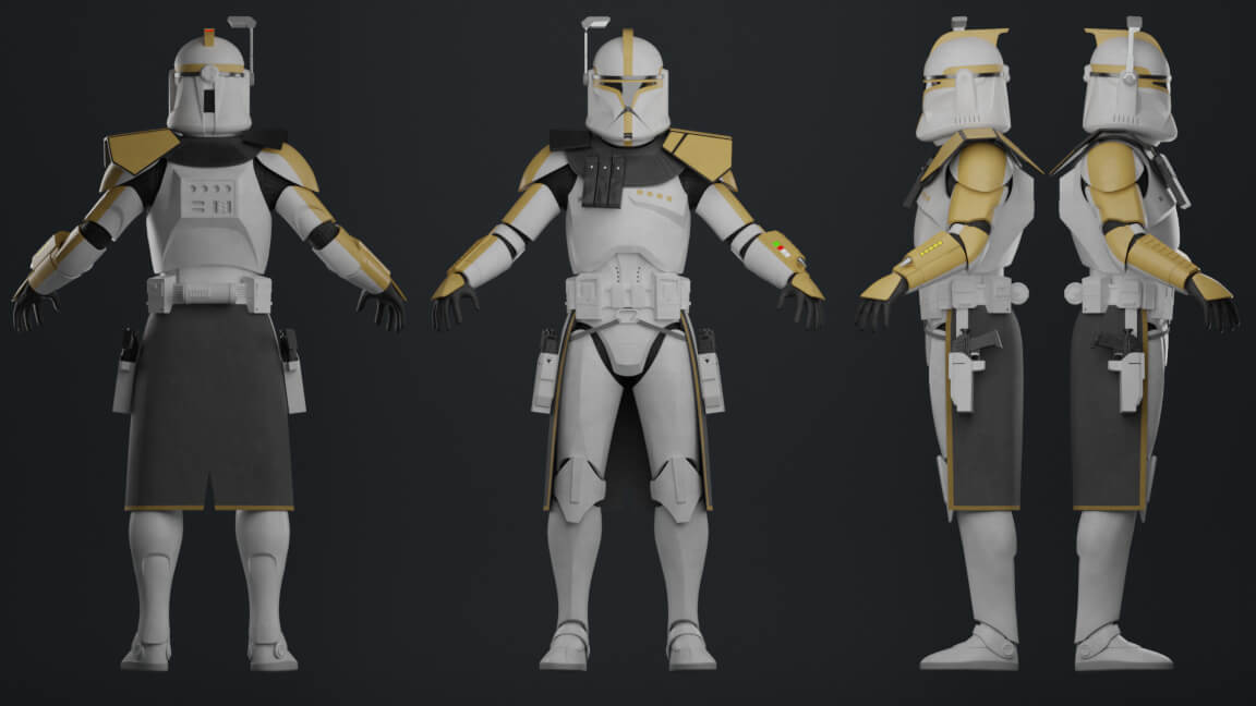 Phase I ARC Clone Trooper (Commander) - 3D Model by Kralyks