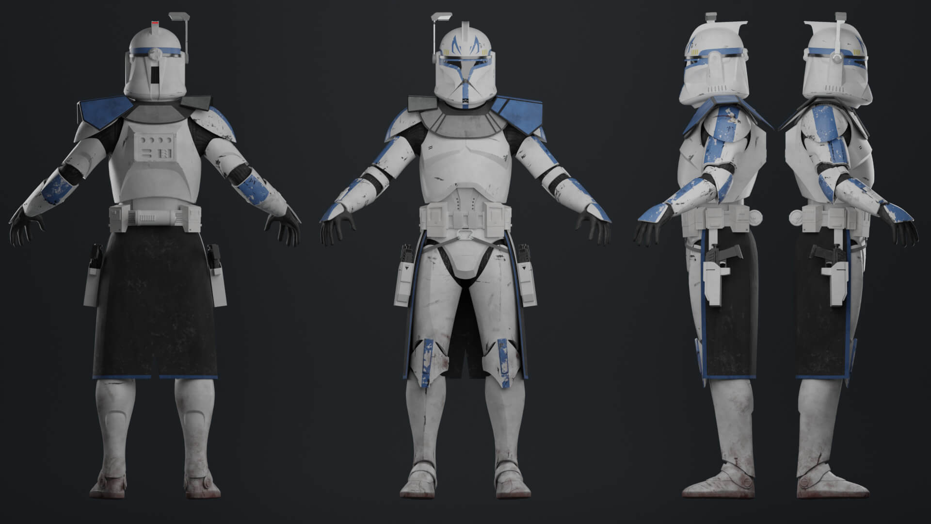 Phase I Clone Captain Rex - 3D Model by Kralyks