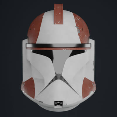 Phase I Clone Commander Stone Helmet - 3D Model by Kralyks