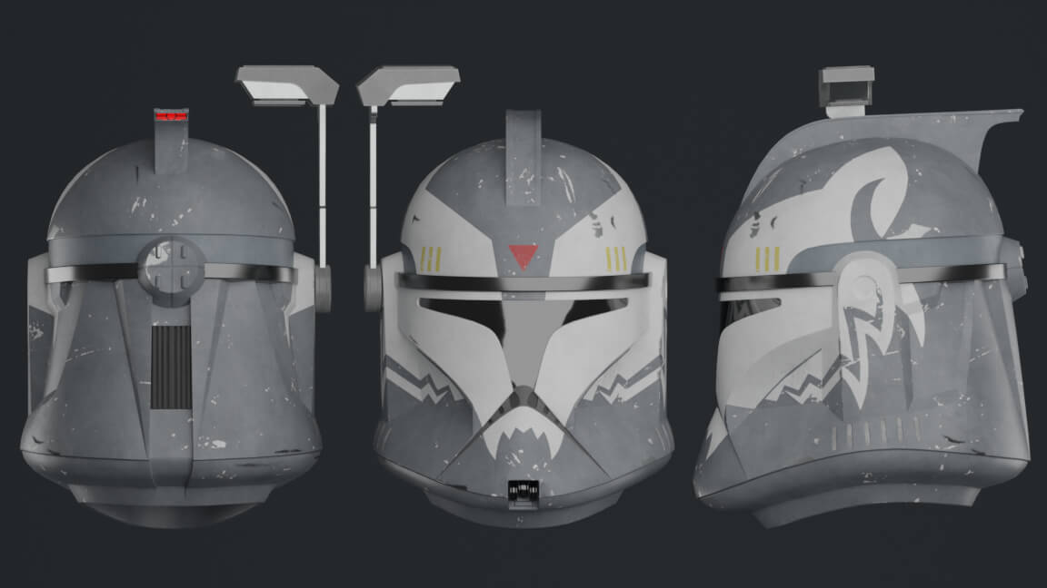 Phase I Clone Commander Wolffe Helmet - 3D Model by Kralyks