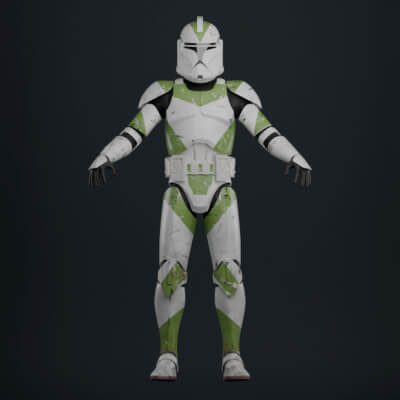 Phase I Clone Trooper (442nd Siege Battalion) - 3D Model by Kralyks