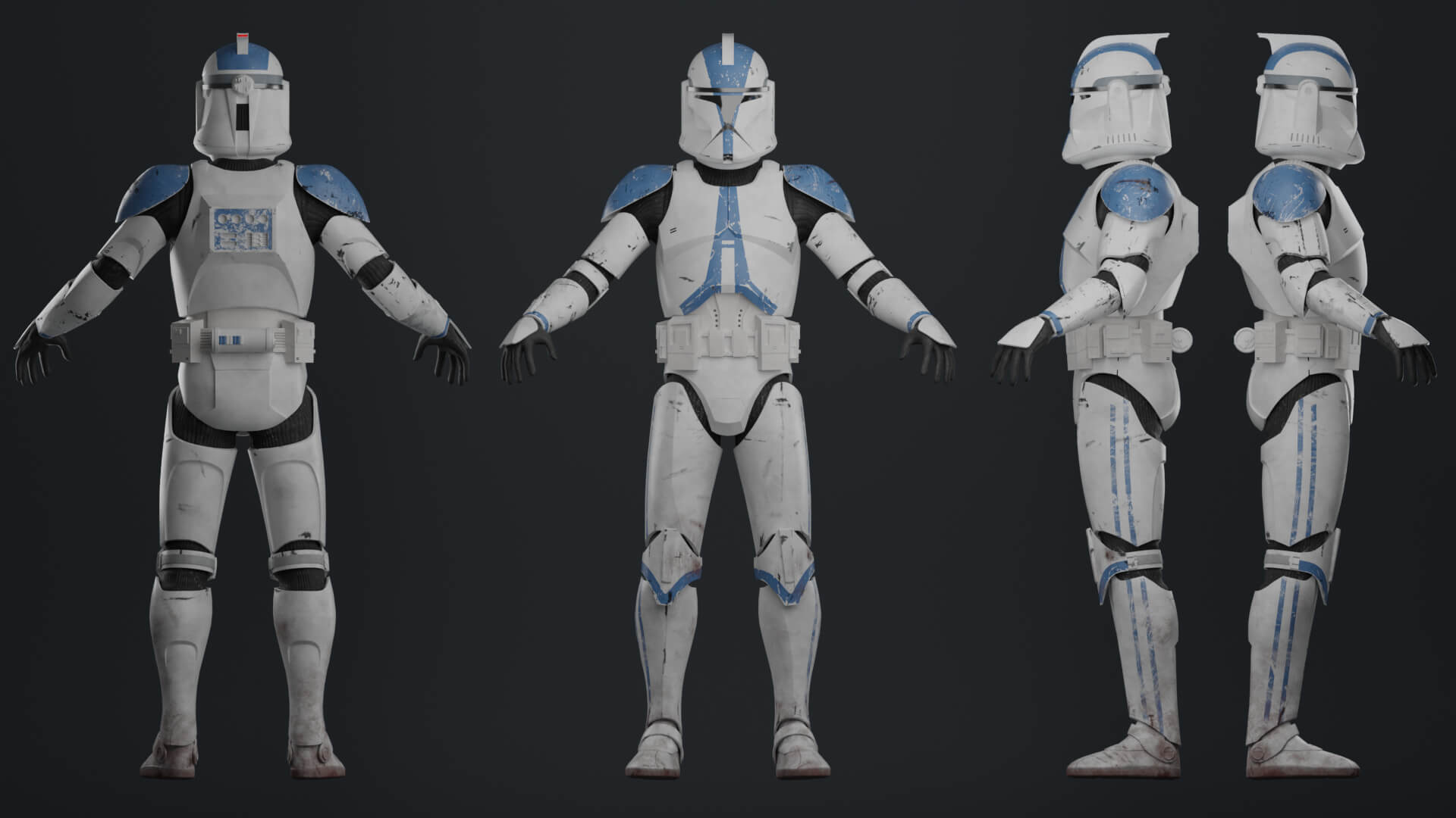 Phase I Clone Trooper (501st Legion) - 3D Model by Kralyks