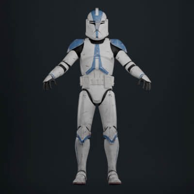Phase I Clone Trooper (501st Legion) - 3D Model by Kralyks