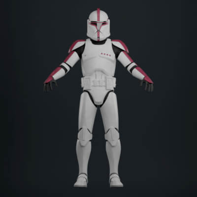 Phase I Clone Trooper (Captain) - 3D Model by Kralyks