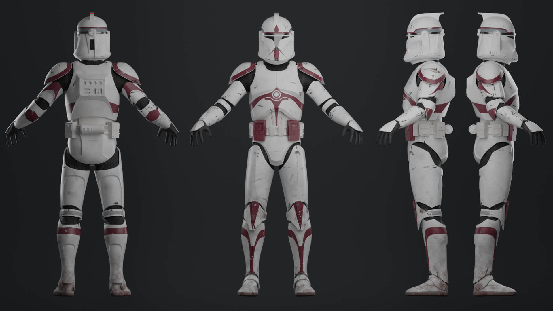 Phase I Clone Trooper (Coruscant Guard) - 3D Model by Kralyks