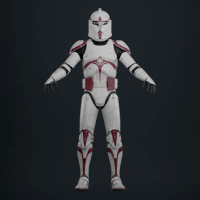 Phase I Clone Trooper (Coruscant Guard) - 3D Model by Kralyks