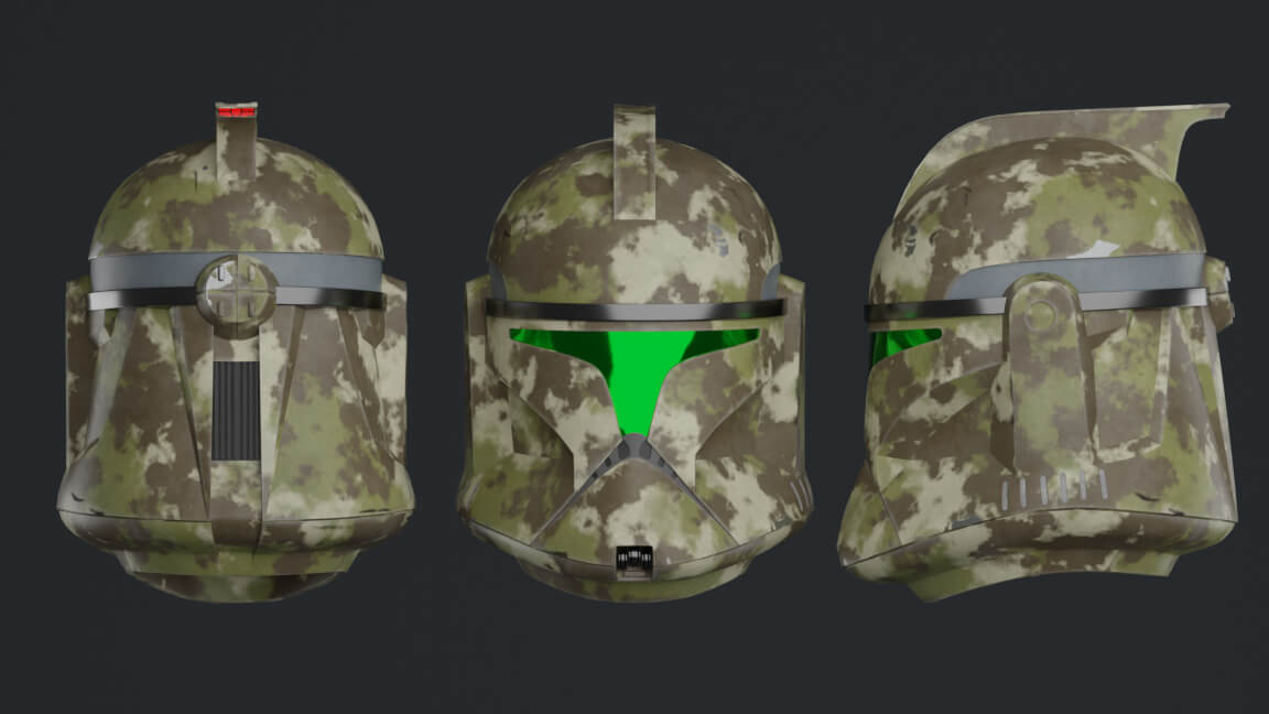 Phase I Clone Trooper Helmet (Camo 2) - 3D Model by Kralyks