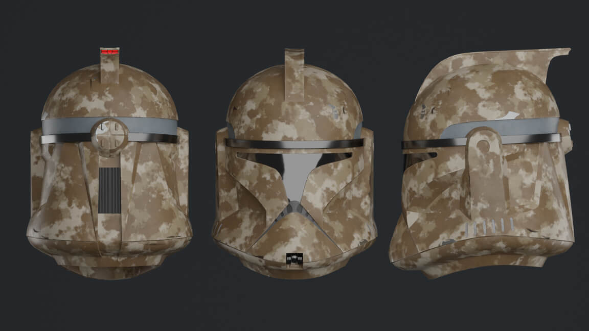 Phase I Clone Trooper Helmet (Camo 5) - 3D Model by Kralyks