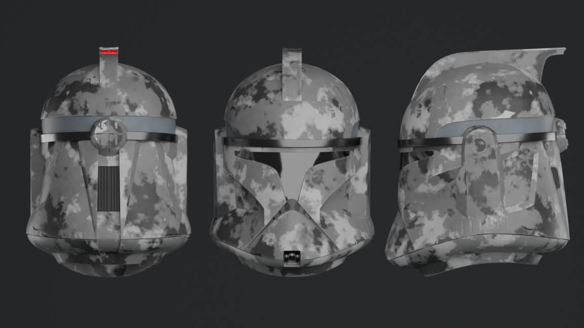 Phase I Clone Trooper Helmet (Camo 6) - 3D Model by Kralyks