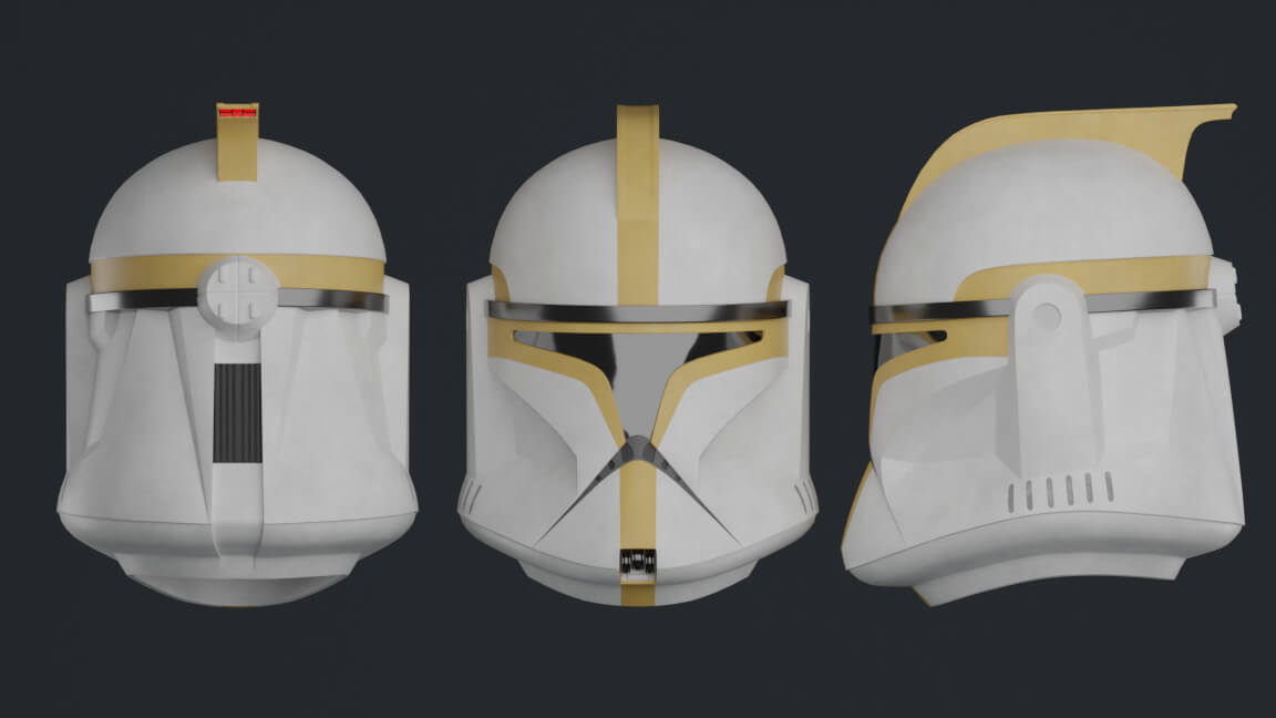 Phase I Clone Trooper Helmet (Commander) - 3D Model by Kralyks