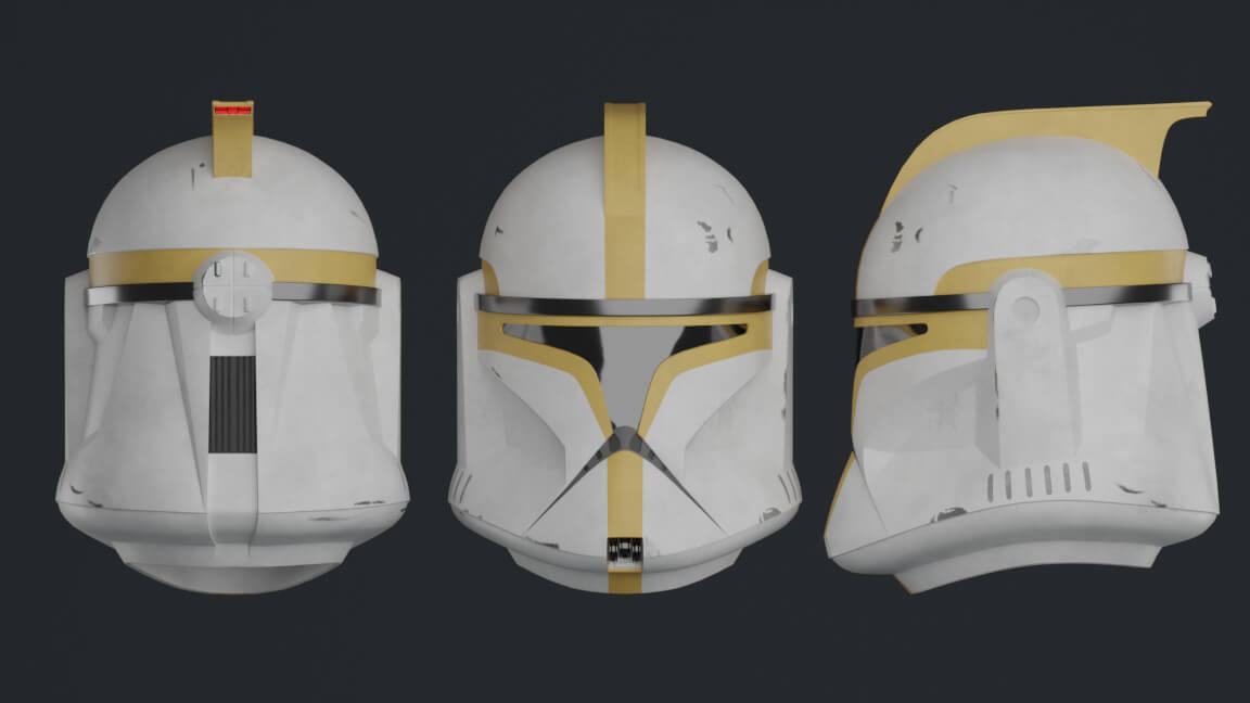 Phase I Clone Trooper Helmet (Commander) - 3D Model by Kralyks