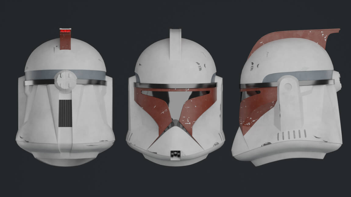 Phase I Clone Trooper Helmet (Fil's Squad) - 3D Model by Kralyks