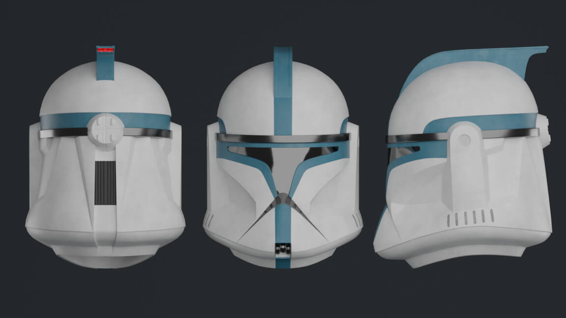 Phase I Clone Trooper Helmet (Lieutenant) - 3D Model by Kralyks