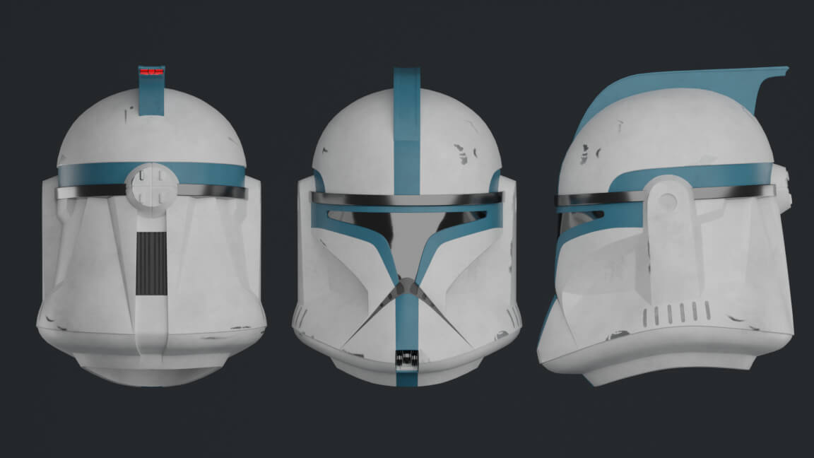 Phase I Clone Trooper Helmet (Lieutenant) - 3D Model by Kralyks
