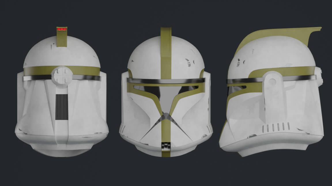 Phase I Clone Trooper Helmet (Sergeant) - 3D Model by Kralyks