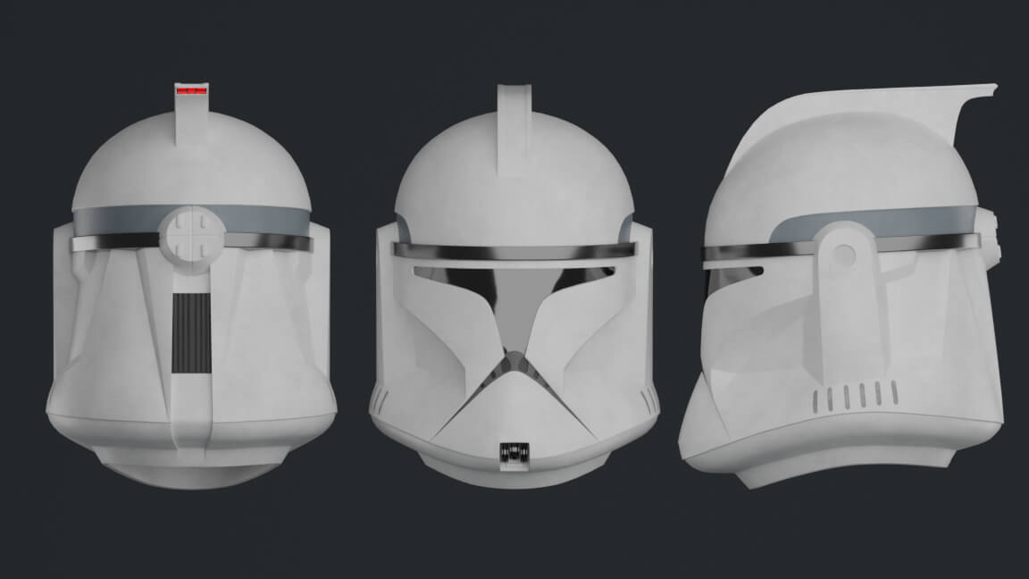 Phase I Clone Trooper Helmet (Shiny) - 3D Model by Kralyks