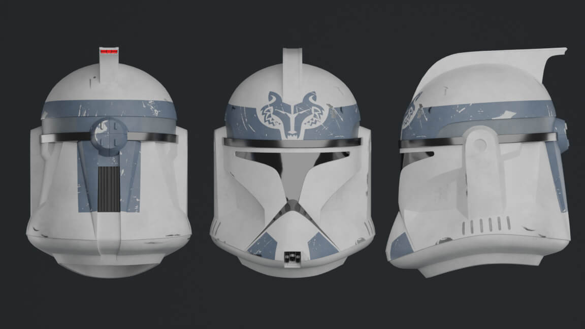 Phase I Clone Trooper Helmet (Wolfpack - Grey) 3D Model by Kralyks