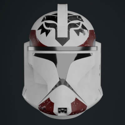 Phase I Clone Trooper Helmet (Wolfpack - Maroon) 3D Model by Kralyks
