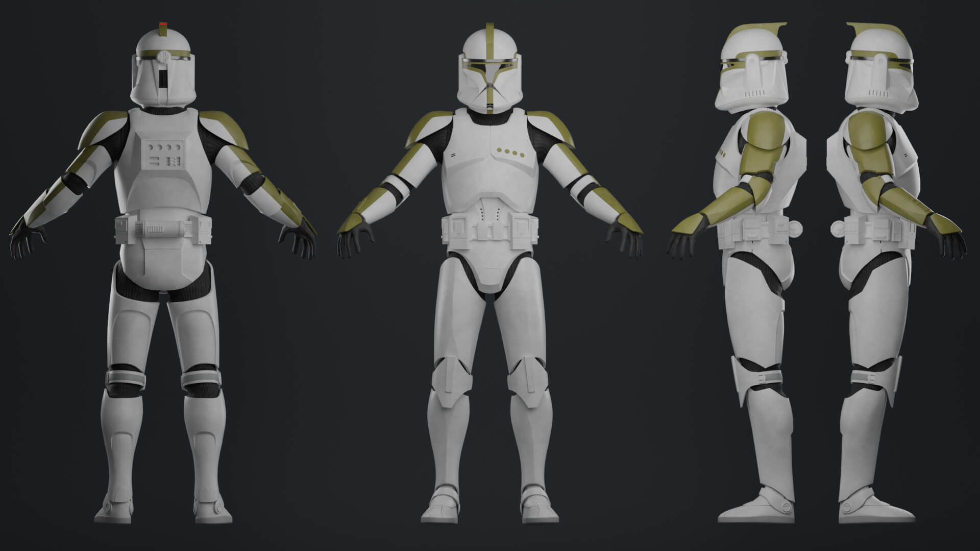 Phase I Clone Trooper (Sergeant) - 3D Model by Kralyks