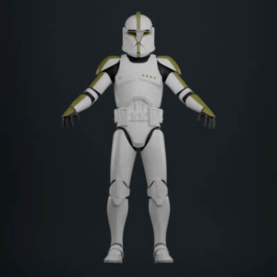 Phase I Clone Trooper (Sergeant) - 3D Model by Kralyks