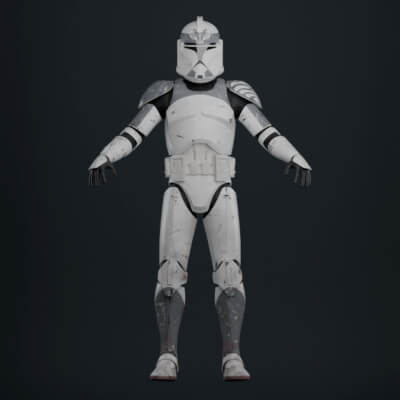 Phase I Clone Trooper (Wolfpack - Grey) 3D Model by Kralyks