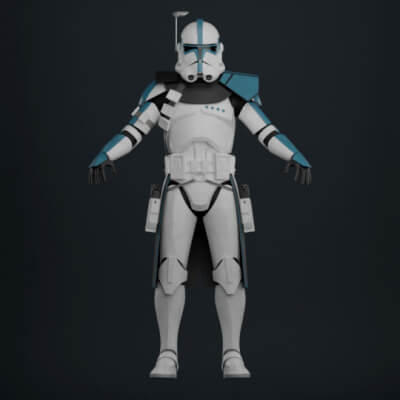 Phase II ARC Clone Trooper (Lieutenant) - 3D Model by Kralyks