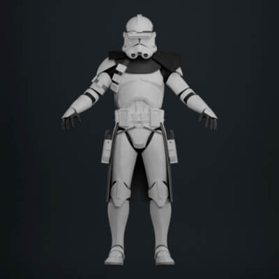 Phase II Clone ARC Trooper (Shiny) - 3D Model by Kralyks
