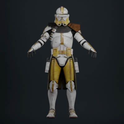Phase II Clone Commander Bly - 3D Model by Kralyks
