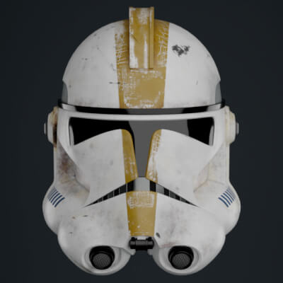 Phase II Clone Trooper Helmet (327th Star Corps) - 3D Model by Kralyks