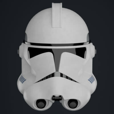 Phase II Clone Trooper Helmet (Shiny) - 3D Model by Kralyks