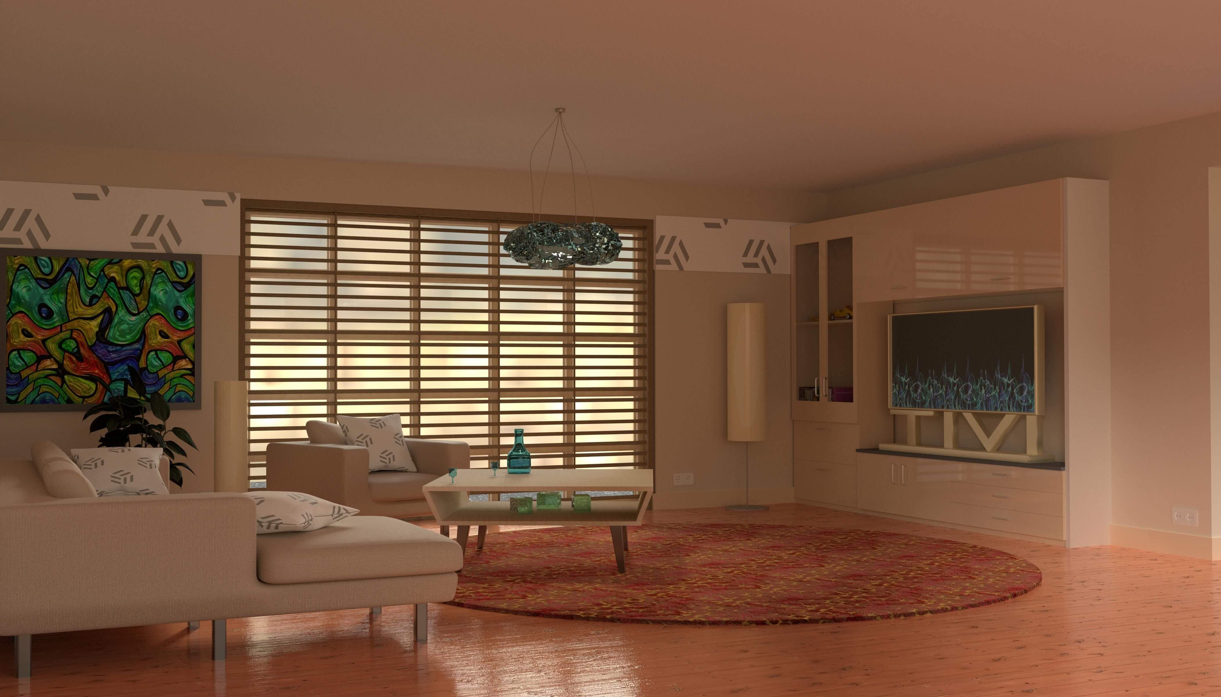 Apartment Livingroom 3D Render, Digital Art by kratzdistel
