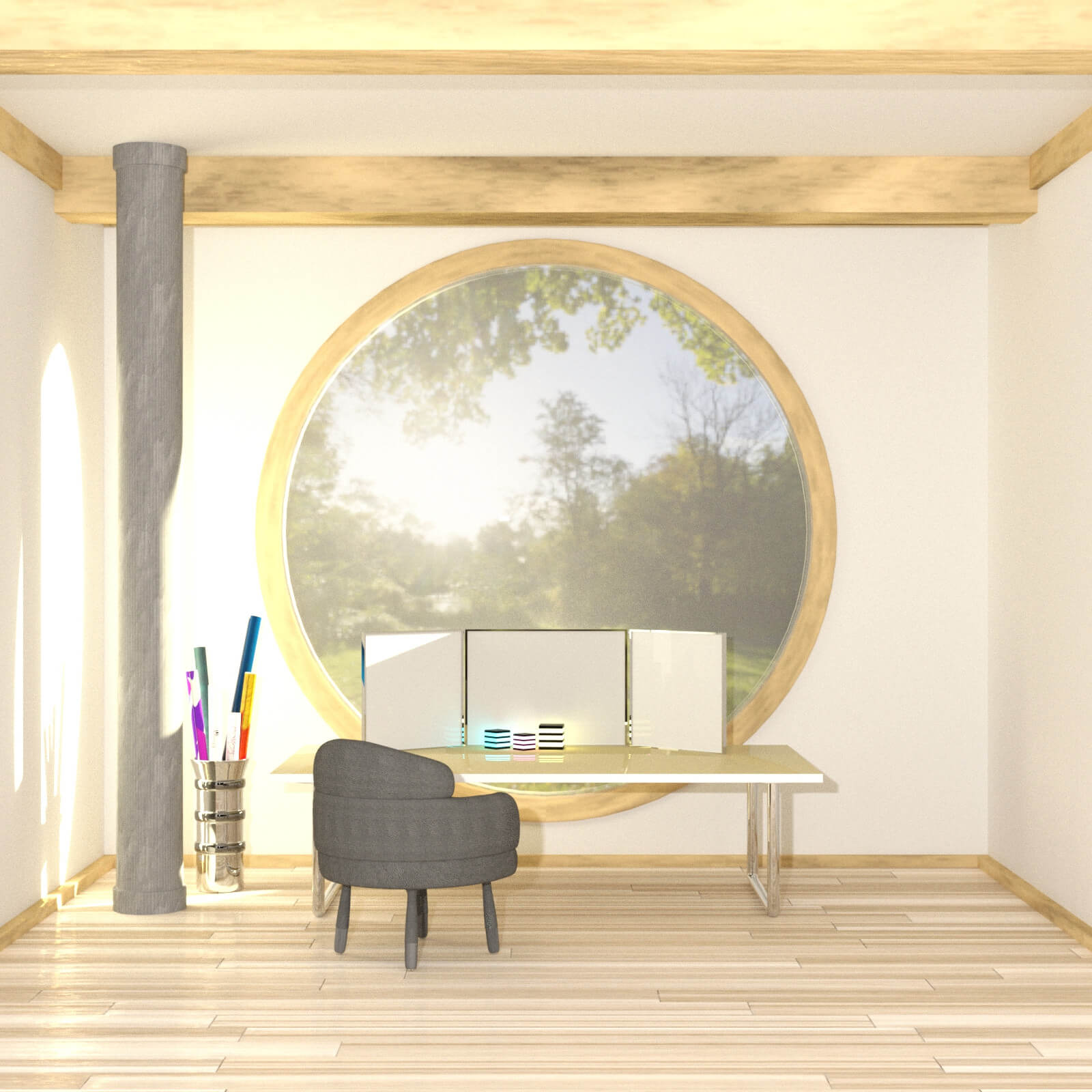Home Office 1 3D Render, Digital Art by kratzdistel