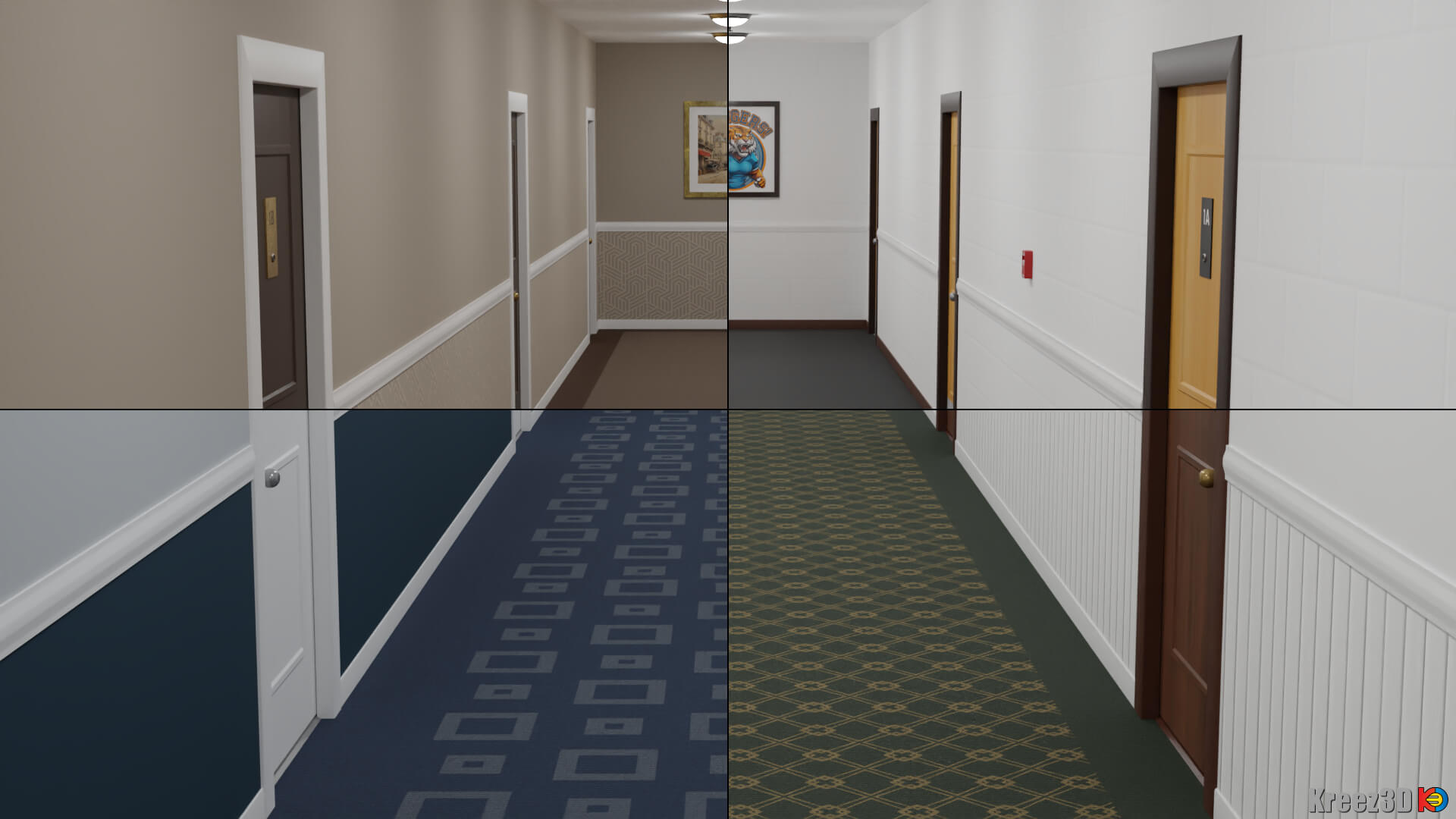 Apartment Corridor for DAZ Studio by Kreez3D